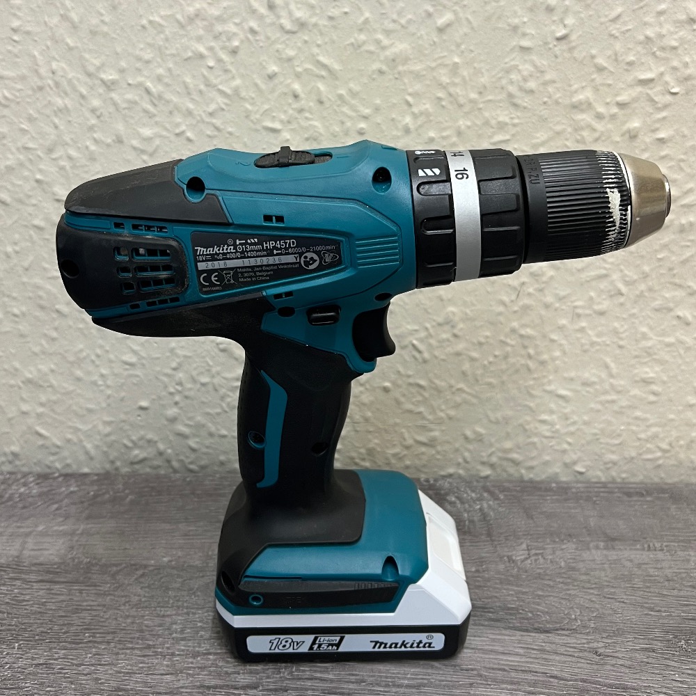 Pre-owned MAKITA HP457D CORDLESS 18V HAMMER DRIVER DRILL - Own4Less